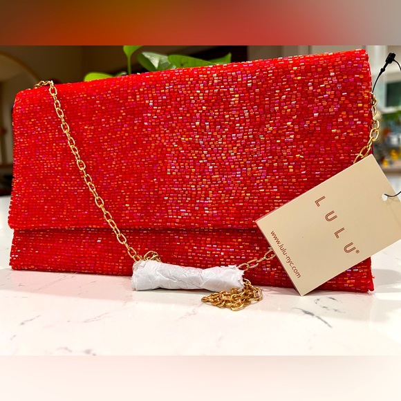 Lulus | Bags | Lulu Red Sequin Clutch | Poshmark